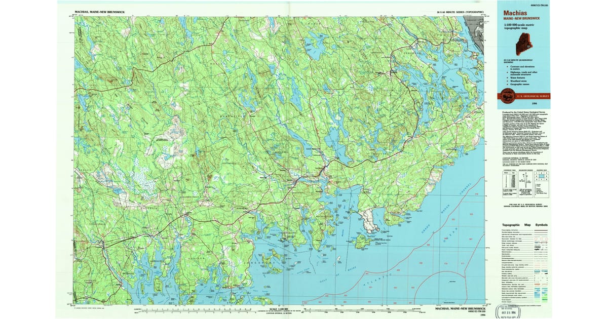 1994 Map of Machias, Washington County, ME — High-Res | Pastmaps