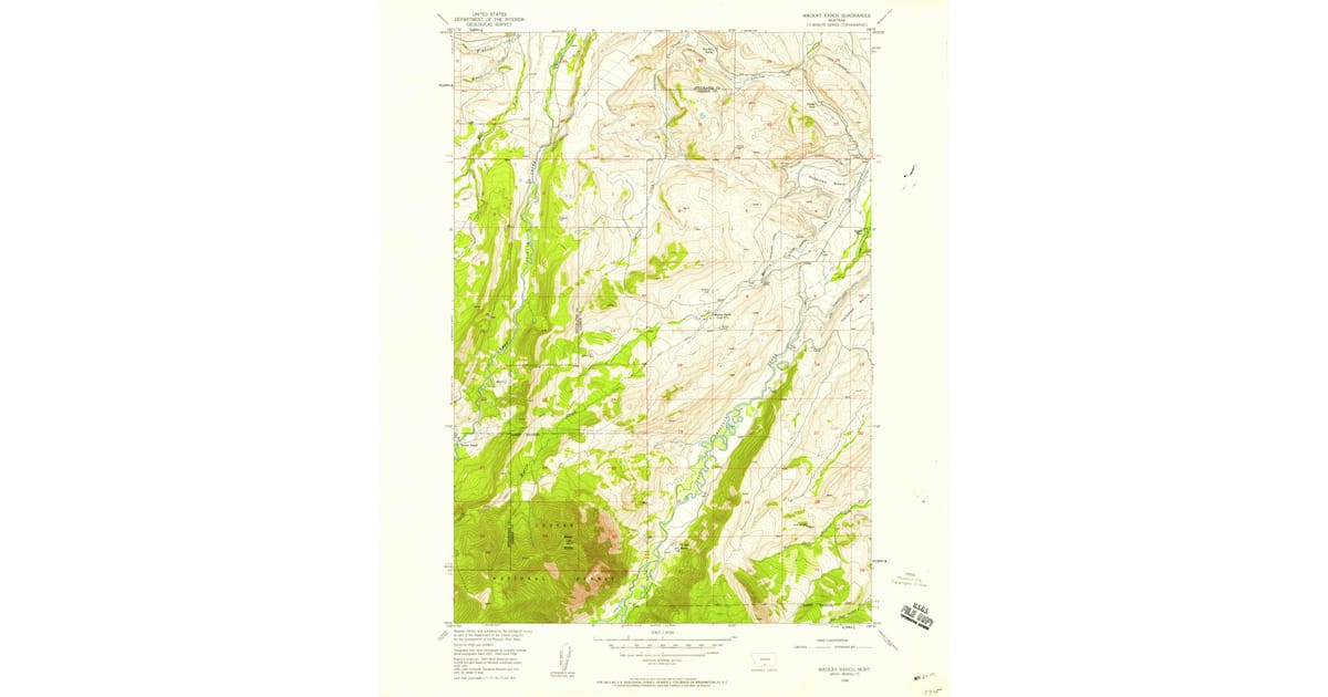 1956 Map of Mackay Ranch, Carbon County, MT — High-Res | Pastmaps