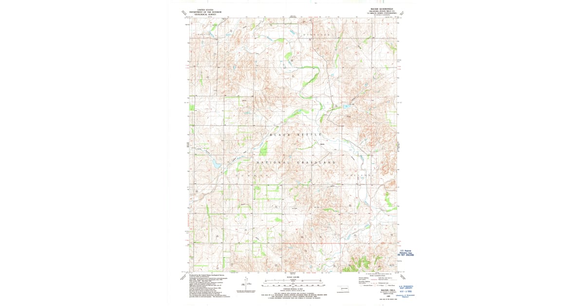1989 Map of Mackie, Roger Mills County, OK — High-Res | Pastmaps