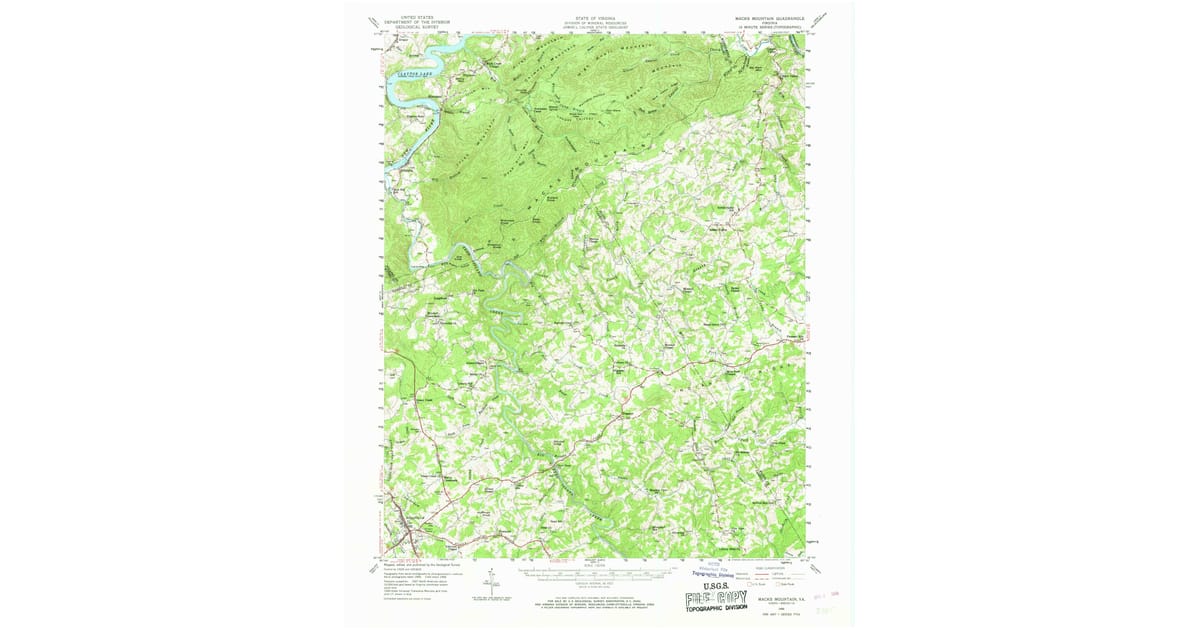 1956 Map of Macks Mountain, Carroll County, VA — High-Res | Pastmaps