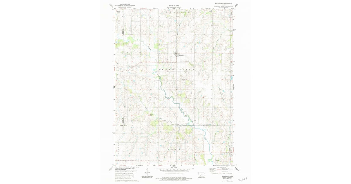 1983 Map of Macksburg, IA — High-Res | Pastmaps