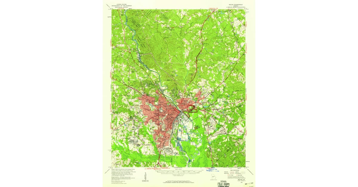 Old Maps of The Pines at Gray, Jones County for Hiking & Exploration ...