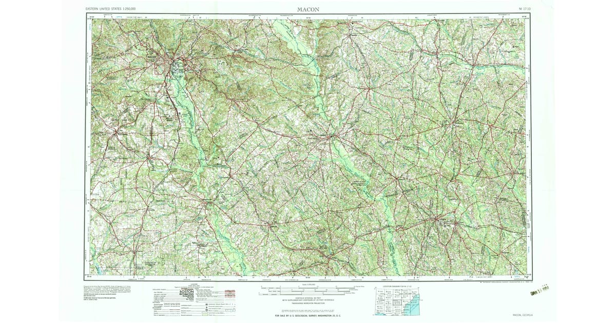 1964 Map of Macon, GA — High-Res, 1964 Print #2 | Pastmaps