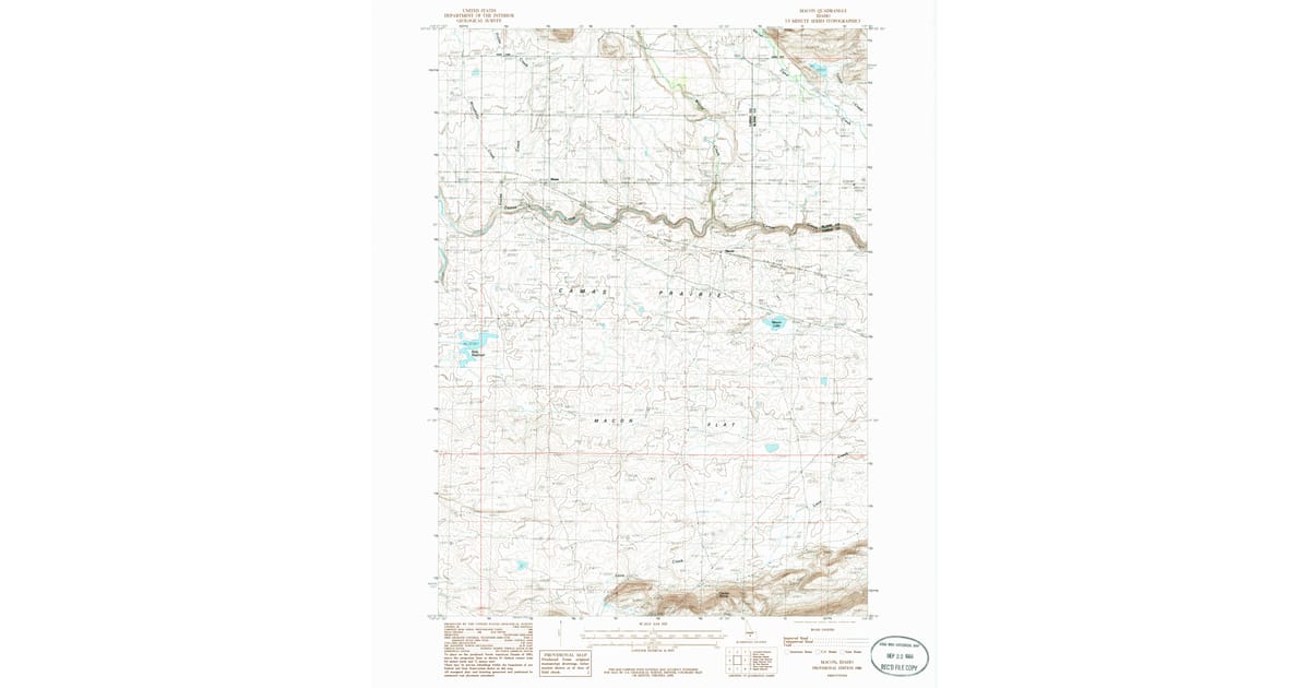 1986 Map of Macon, Camas County, ID — High-Res | Pastmaps