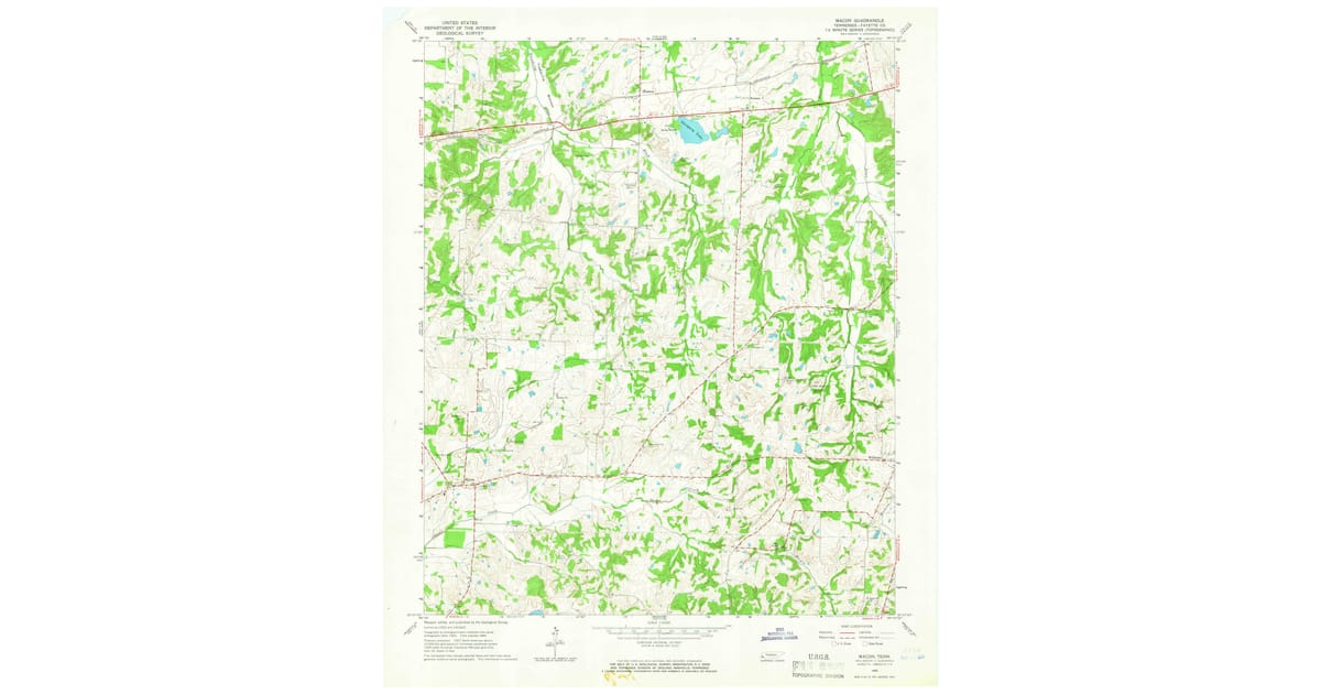 1965 Map of Macon, Fayette County, TN — High-Res | Pastmaps