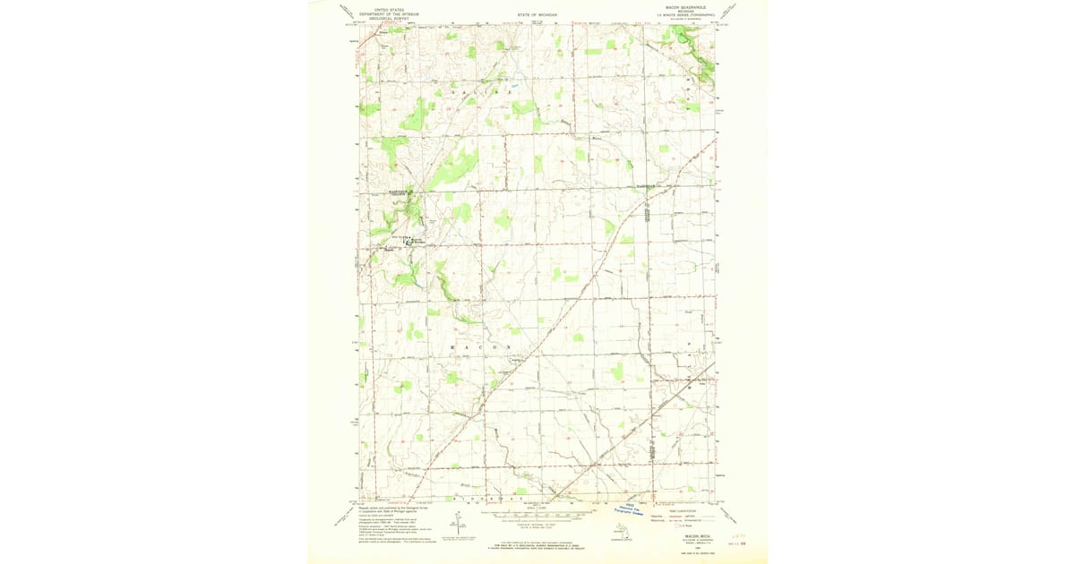 1967 Map of Macon, Lenawee County, MI — High-Res | Pastmaps