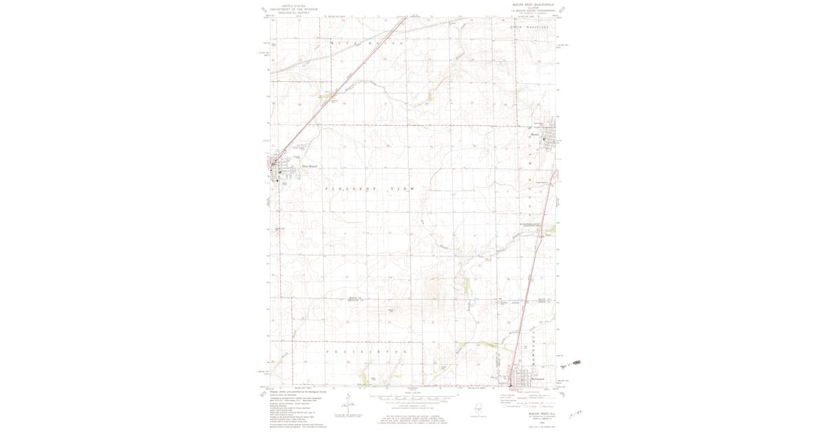1982 Map of Macon West, Macon County, IL — High-Res | Pastmaps