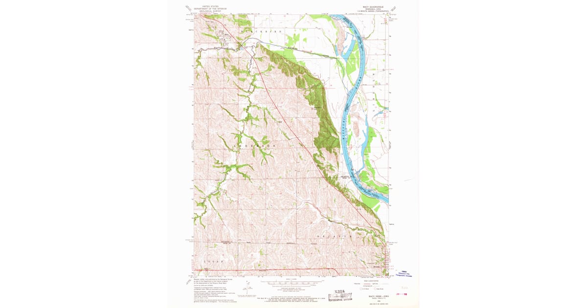 1966 Map of Macy, NE — High-Res | Pastmaps