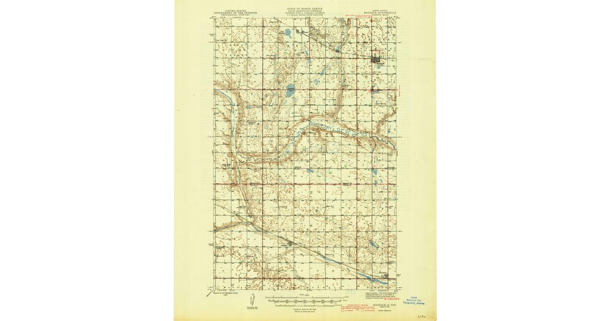 1945 Map of Maddock, ND — High-Res | Pastmaps