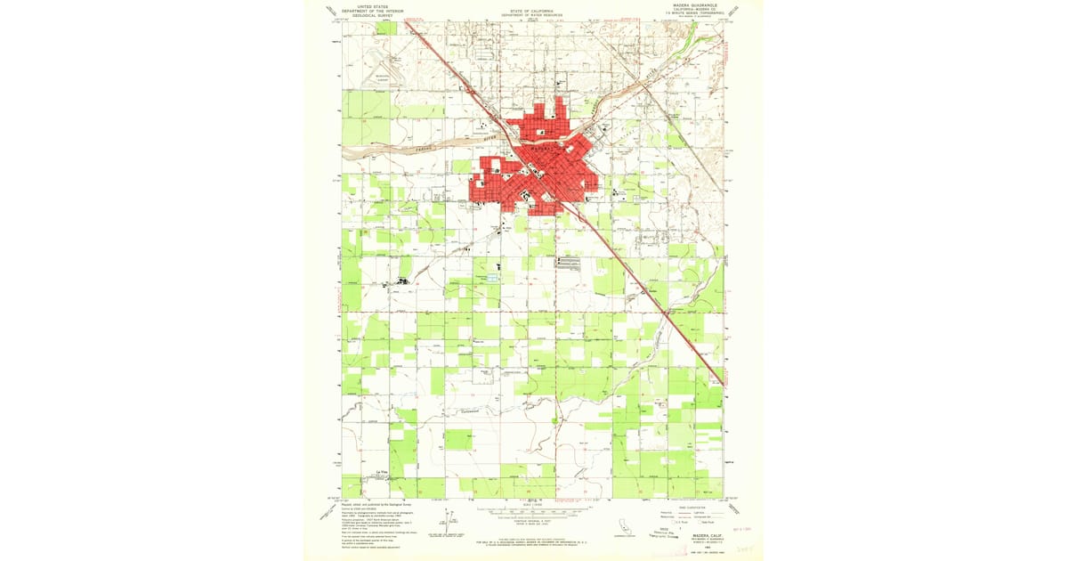 1963 Map of Madera, CA — High-Res | Pastmaps