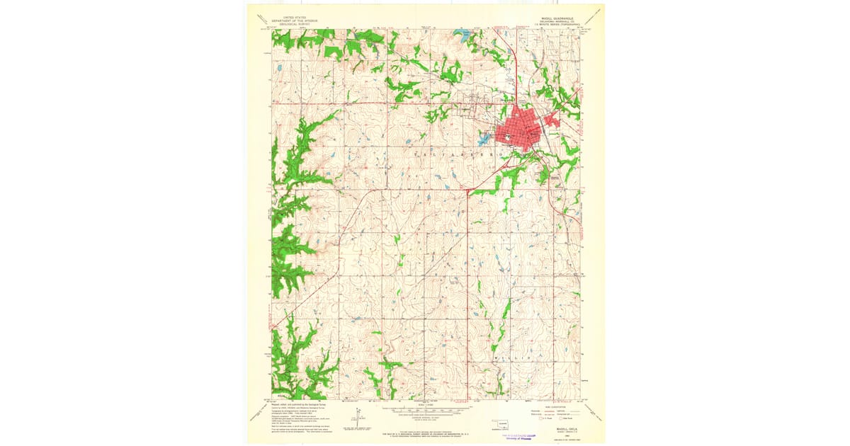 1963 Map of Madill, OK — High-Res | Pastmaps