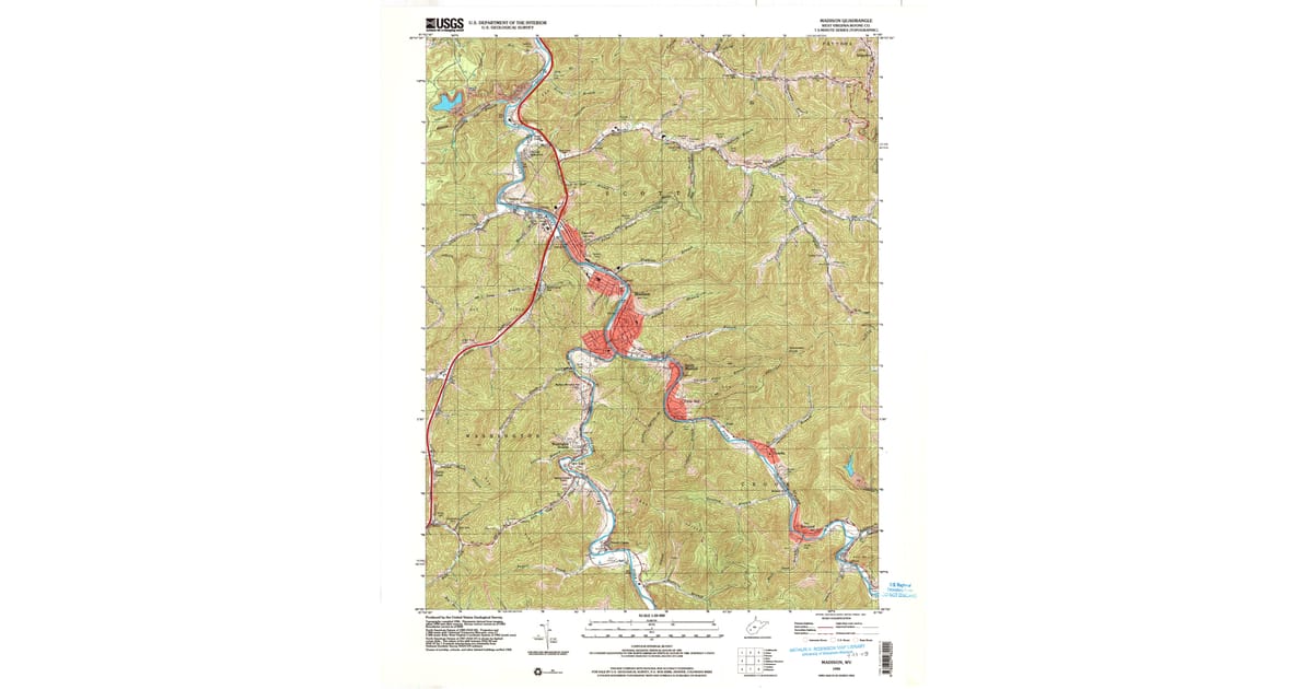1996 Map of Madison, WV — High-Res | Pastmaps