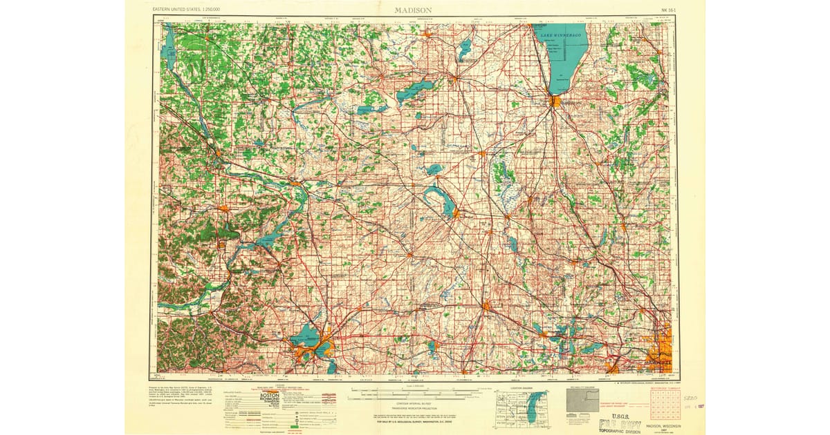 1950s Maps of Jackson, WI | Pastmaps