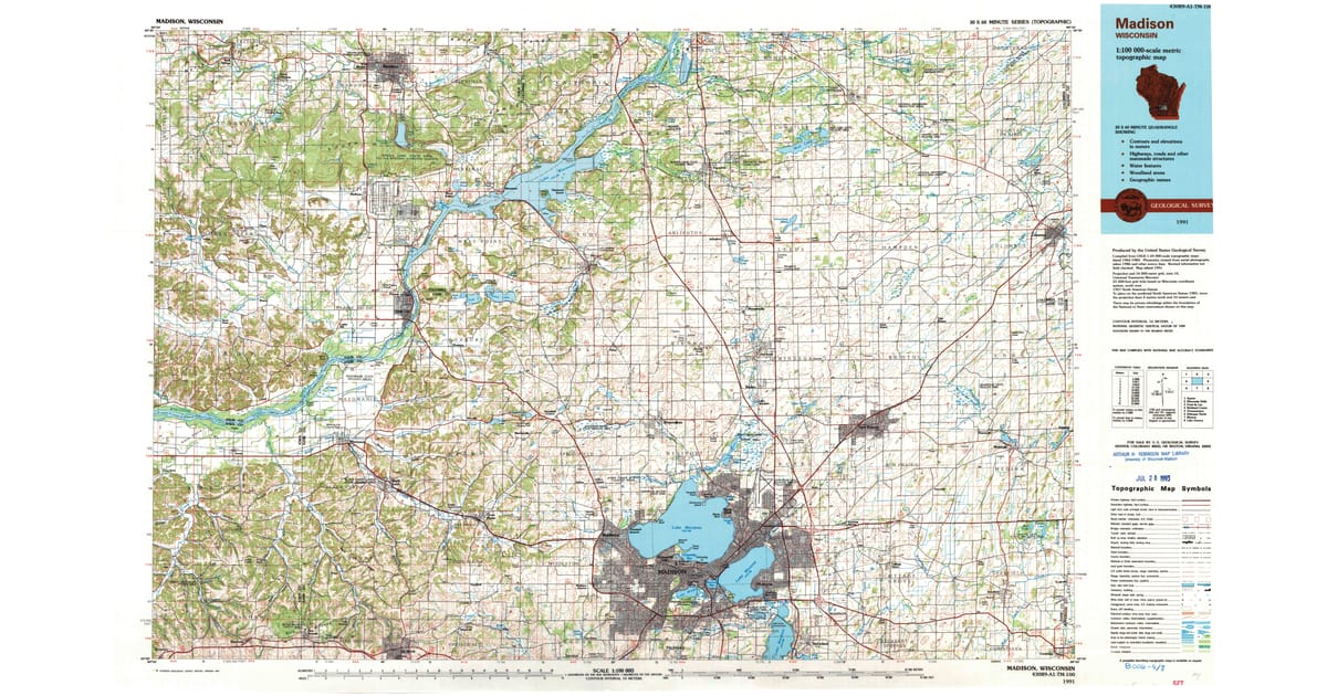 1990s Maps of Dane, WI | Pastmaps