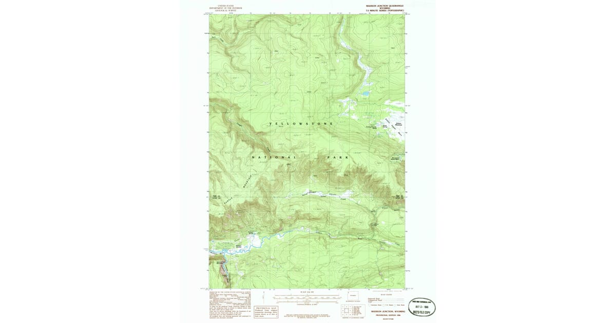 1986 Map of Madison Junction, Park County, WY — High-Res | Pastmaps