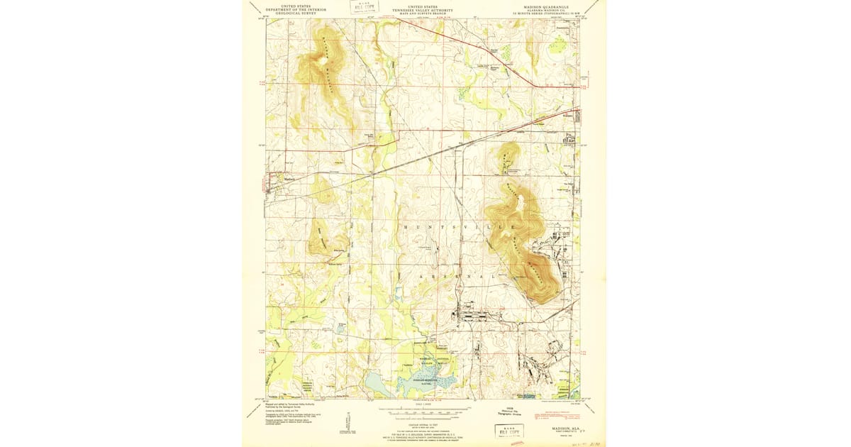 1950 Map of Madison, AL — High-Res | Pastmaps