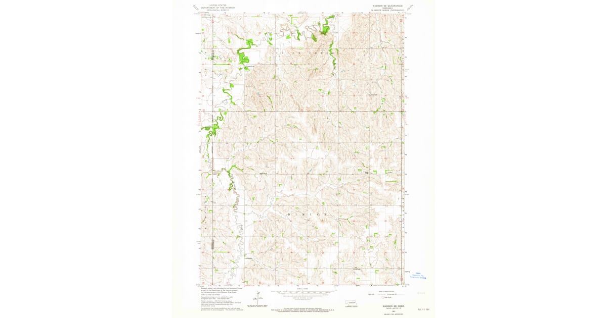 1963 Map of Madison SE, Stanton County, NE — High-Res | Pastmaps