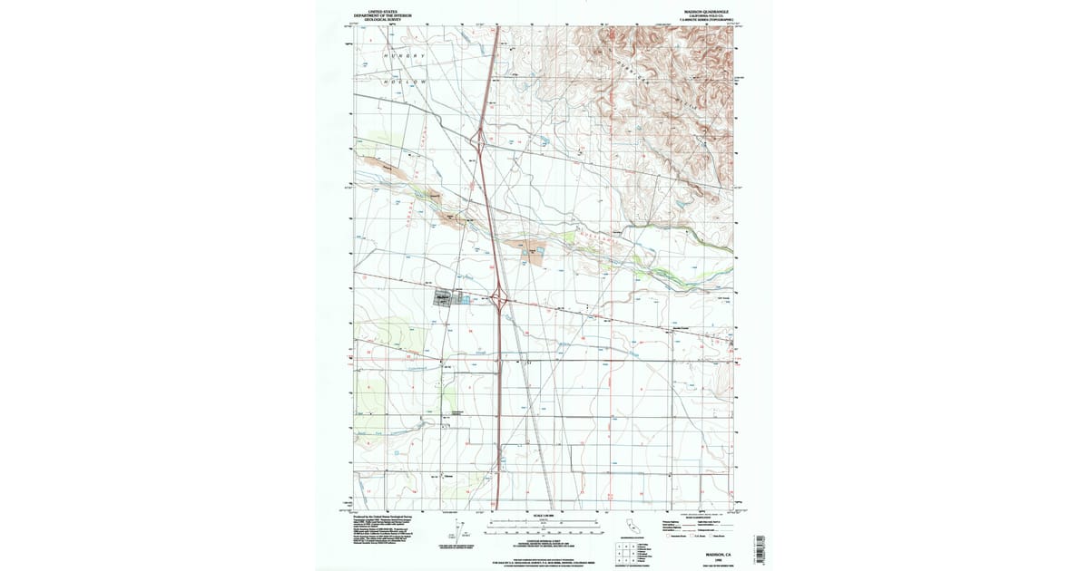 1992 Map of Madison, CA — High-Res | Pastmaps