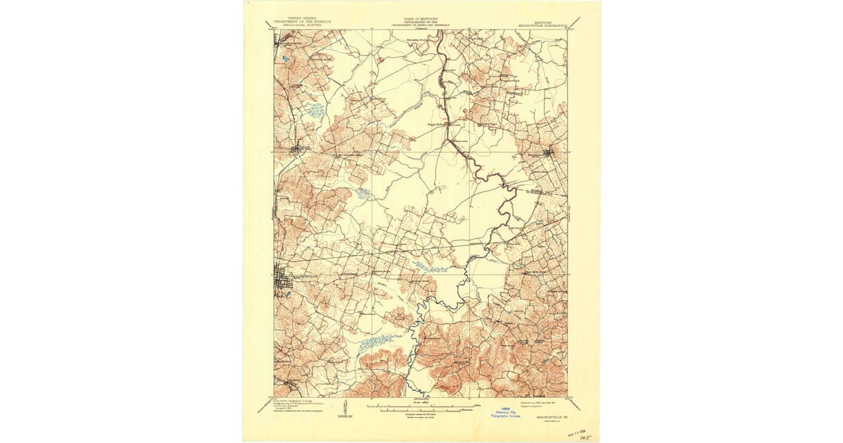 1909 Map of Madisonville, KY — High-Res, 1941 Print | Pastmaps