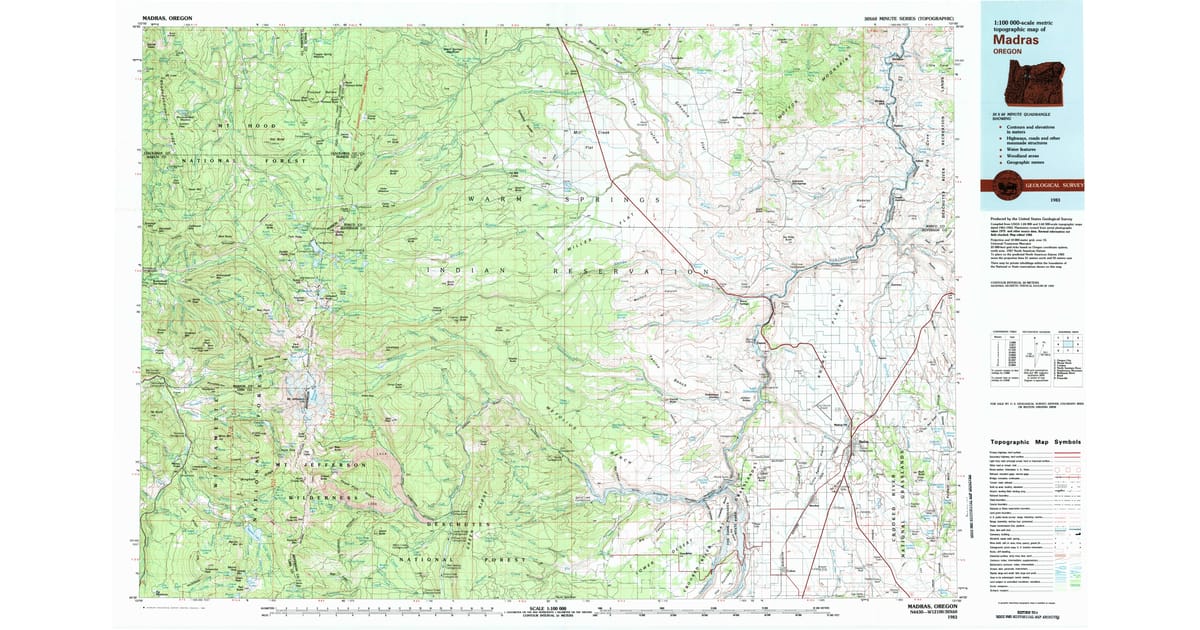 1983 Map of Madras, OR — High-Res | Pastmaps
