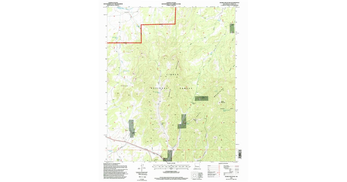 1995 Map of Madre Mountain, Catron County, NM — High-Res | Pastmaps