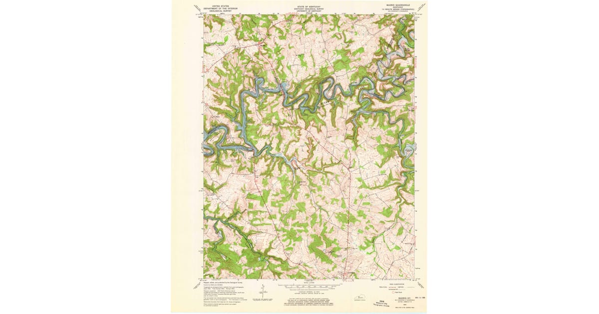 1963 Map of Madrid, Grayson County, KY — High-Res | Pastmaps