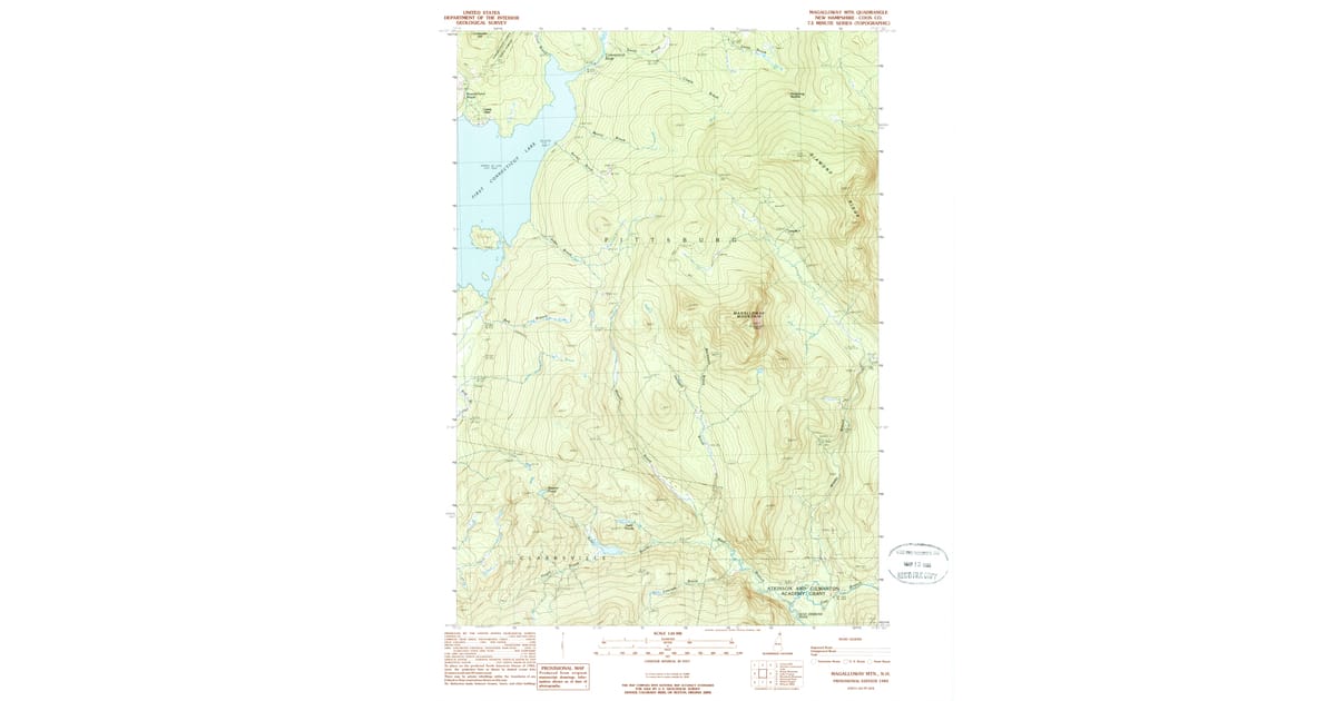 1989 Map of Magalloway Mtn, Coos County, NH — High-Res | Pastmaps