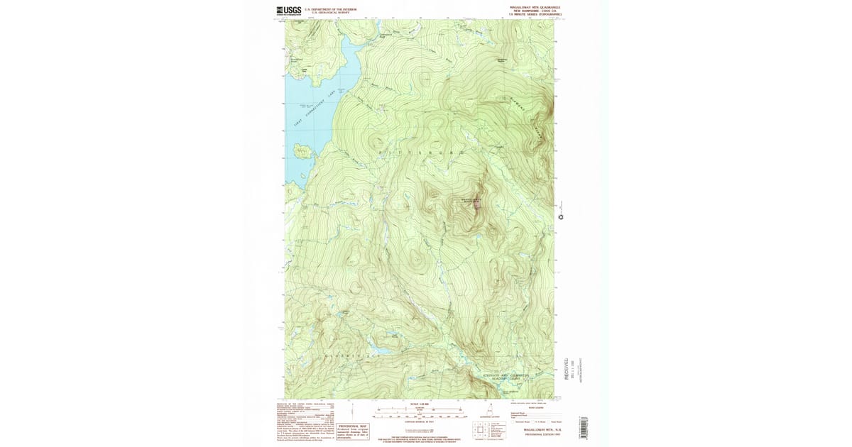 1997 Map of Magalloway Mtn, Coos County, NH — High-Res | Pastmaps