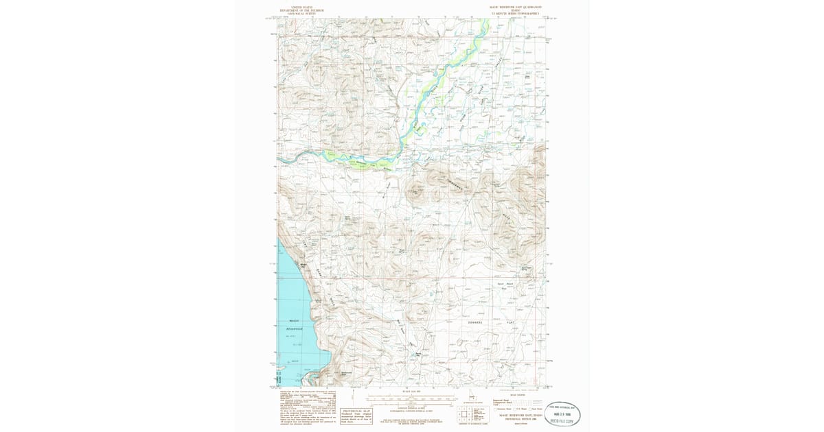1986 Map of Magic Reservoir East, Blaine County, ID — High-Res | Pastmaps