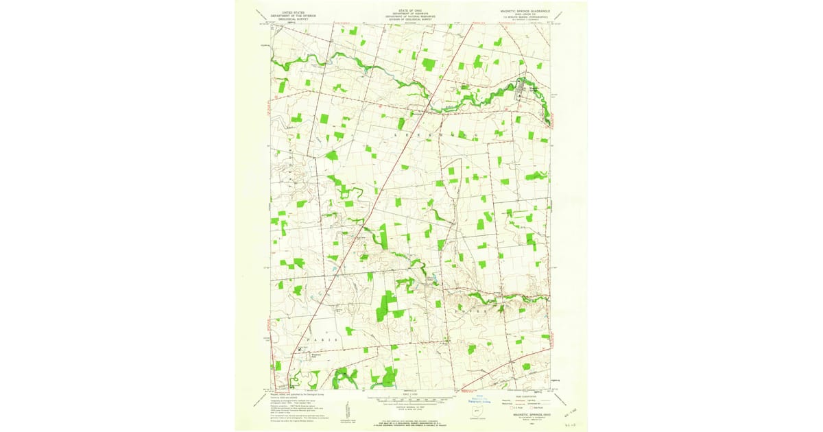 1961 Map of Magnetic Springs, OH — High-Res | Pastmaps