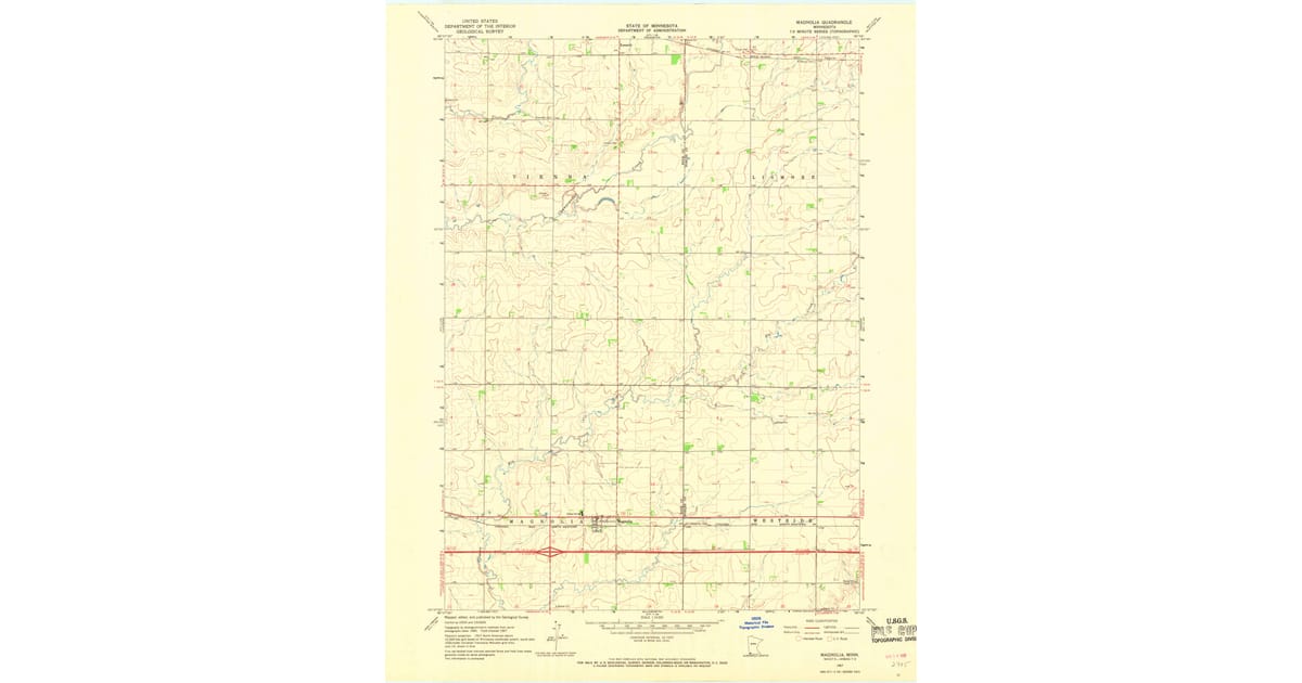 1967 Map of Magnolia, MN — High-Res | Pastmaps