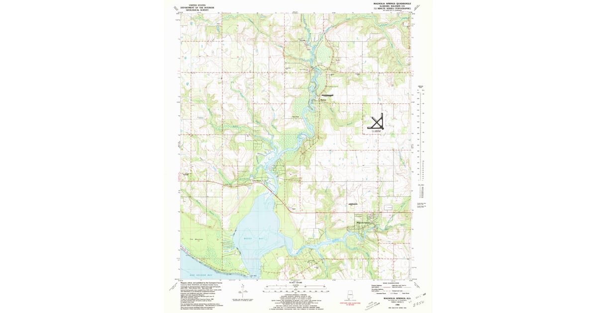 1980 Map of Magnolia Springs, AL — High-Res | Pastmaps