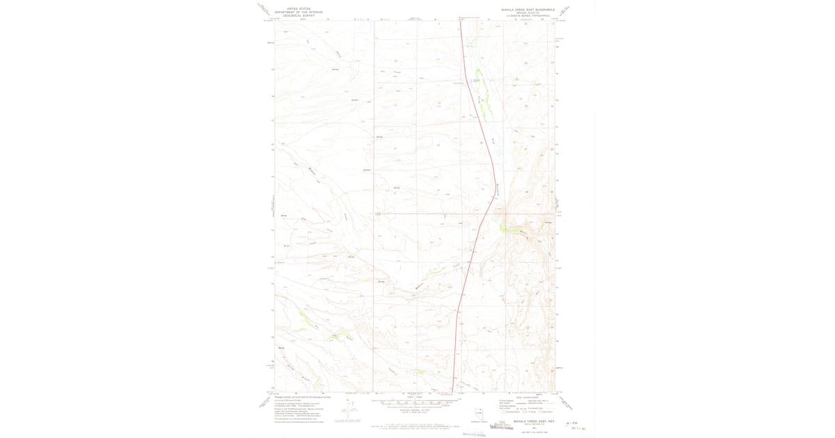 1971 Map of Mahala Creek East, Elko County, NV — High-Res | Pastmaps