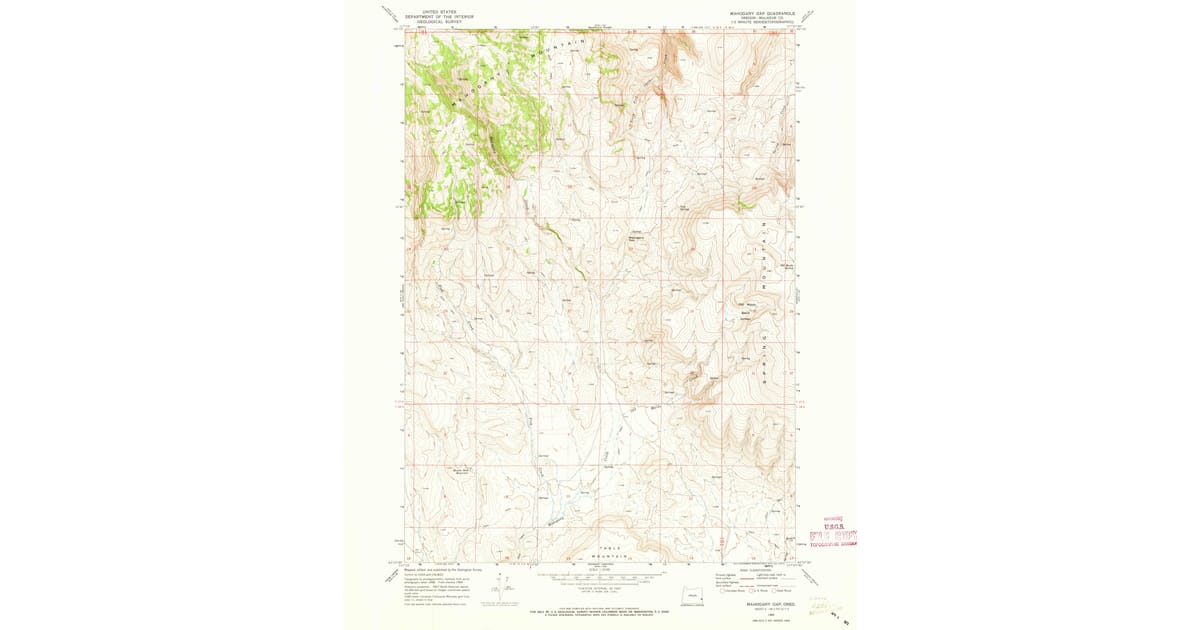 1969 Map of Mahogany Gap, Malheur County, OR — High-Res | Pastmaps