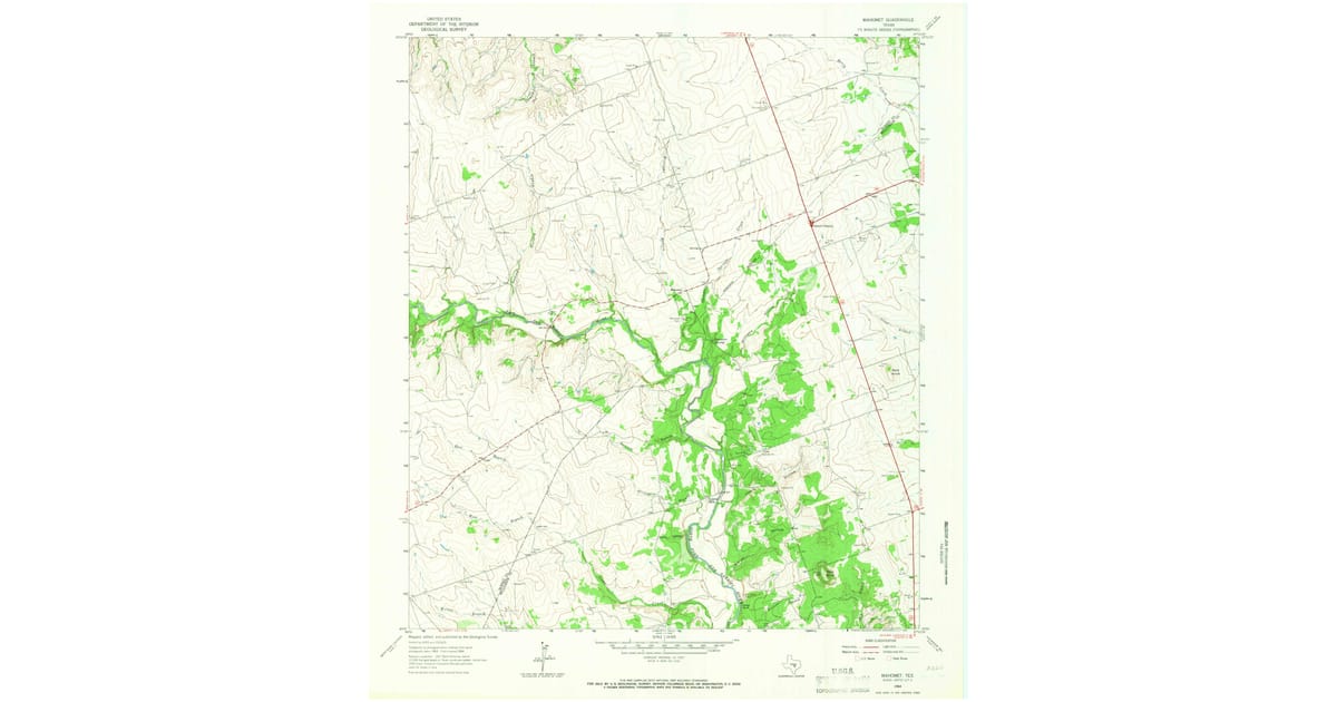 1964 Map of Mahomet, Burnet County, TX — High-Res | Pastmaps
