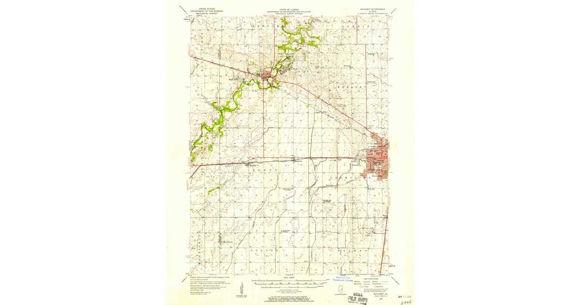 1957 Map of Mahomet, IL — High-Res | Pastmaps