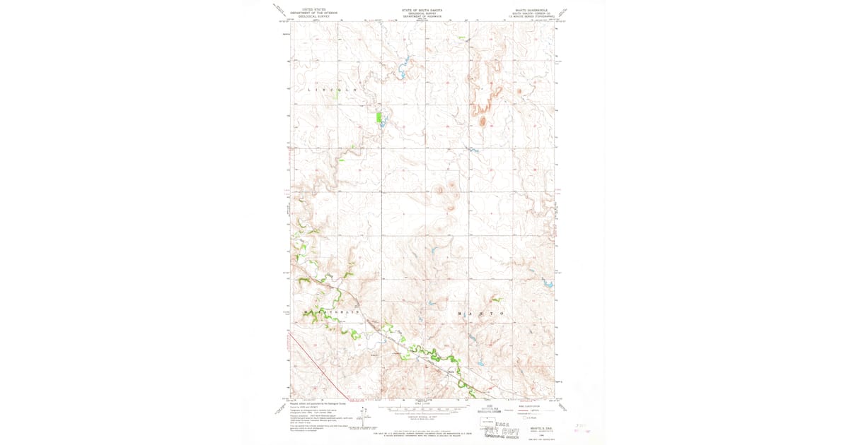 1966 Map of Mahto, Corson County, SD — High-Res | Pastmaps