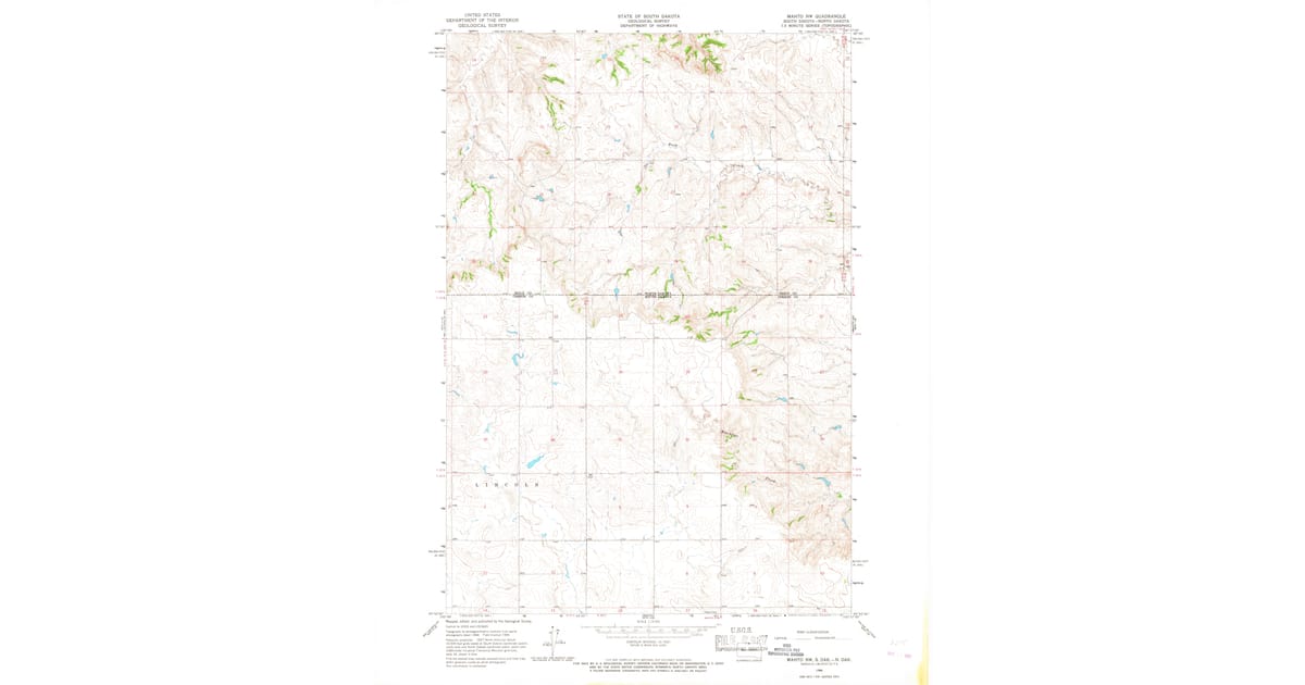 1966 Map of Mahto NW, Corson County, SD — High-Res | Pastmaps