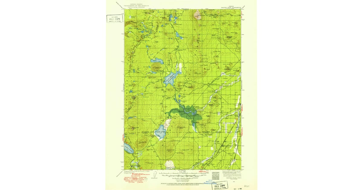 1930 Map of Maiden Peak, Deschutes County, OR — High-Res | Pastmaps