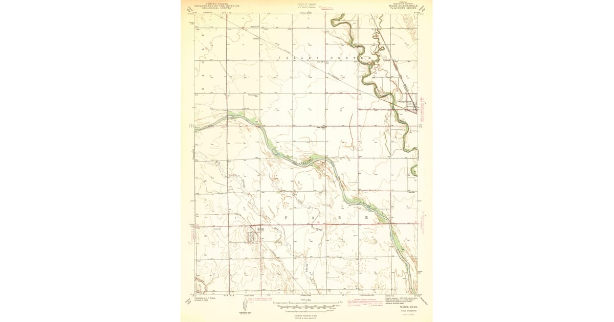 1942 Map of Maize, KS — High-Res, 1942 Print #2 | Pastmaps