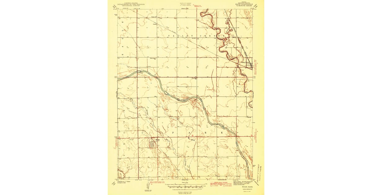 1942 Map of Maize, KS — High-Res | Pastmaps
