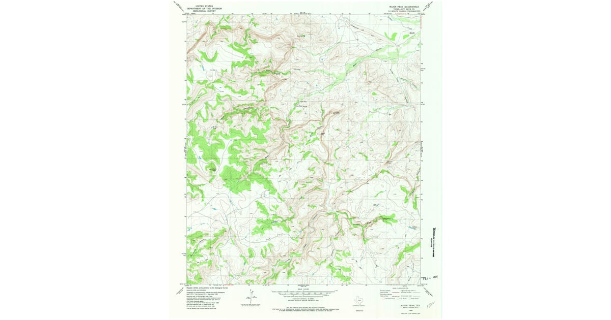 1980 Map of Major Peak, Jeff Davis County, TX — High-Res | Pastmaps