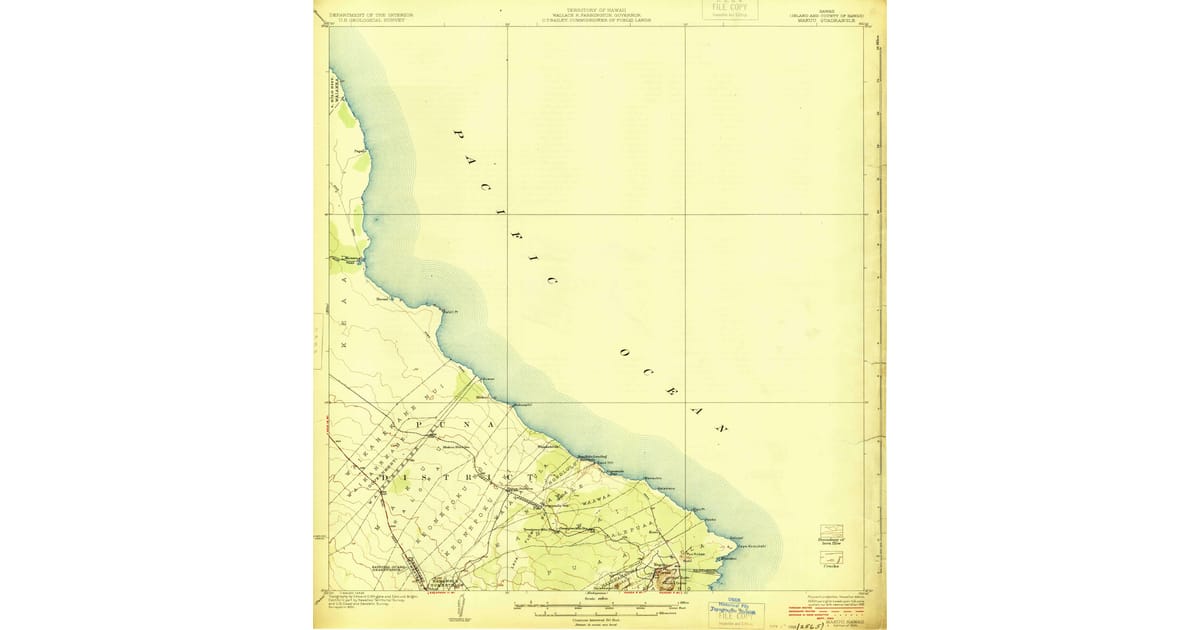 1900s (20th Century) Maps of Hawaiian Beaches, HI | Pastmaps