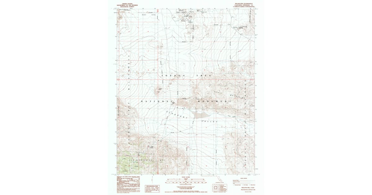 1988 Map of Malapai Hill, Riverside County, CA — High-Res | Pastmaps