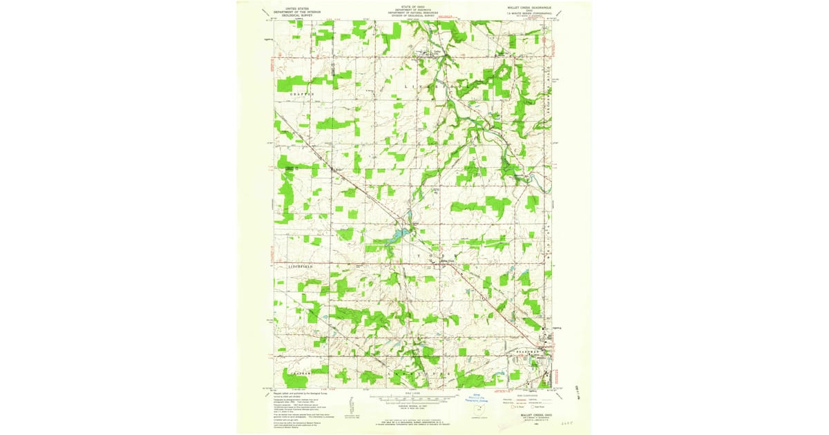 1961 Map of Mallet Creek, Medina County, OH — High-Res | Pastmaps