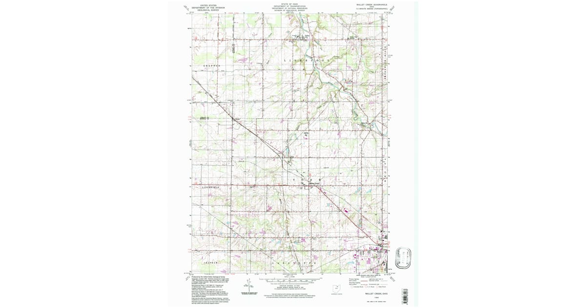 1994 Map of Mallet Creek, Medina County, OH — High-Res | Pastmaps