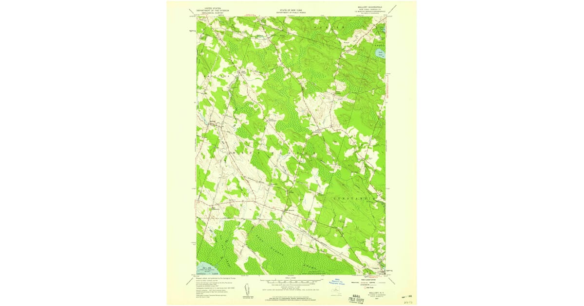 1957 Map of Mallory, Oswego County, NY — High-Res | Pastmaps