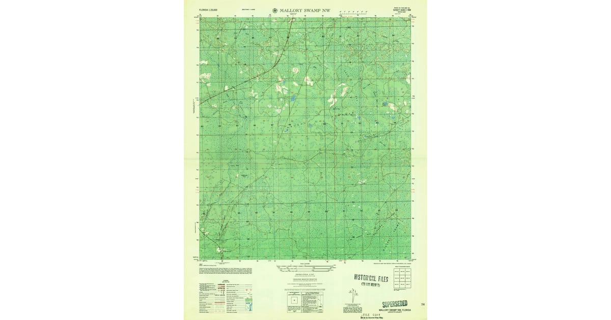 1956 Map of Mallory Swamp NW, Lafayette County, FL — High-Res | Pastmaps