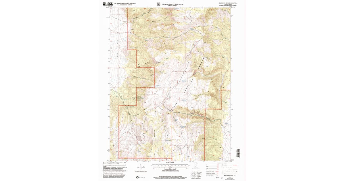 2001 Map of Malmsten Peak, Piute County, UT — High-Res | Pastmaps