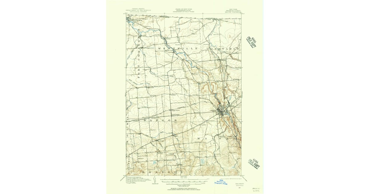 1915 Map of Malone, Franklin County, NY — High-Res | Pastmaps